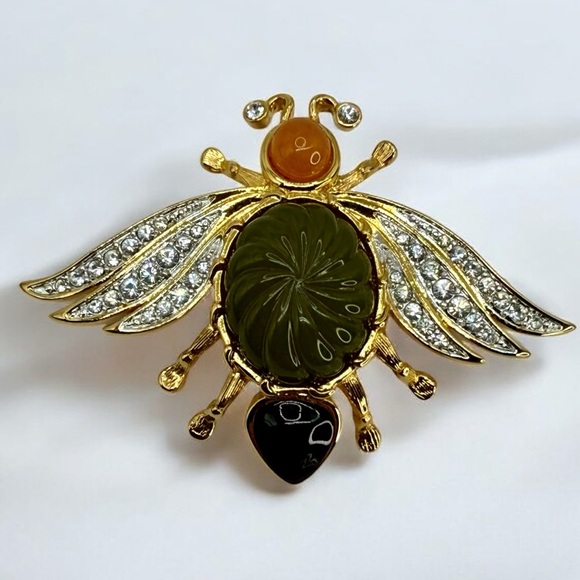 Joan Rivers | Jewelry | Vintage Joan River Crystal Jade Onyx Amber ...